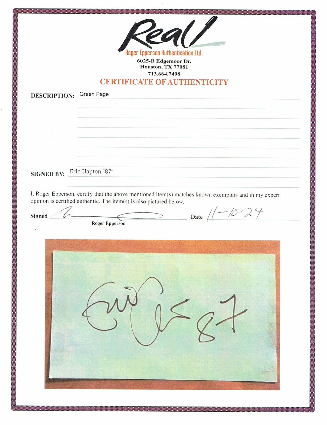 Eric Clapton – autographman