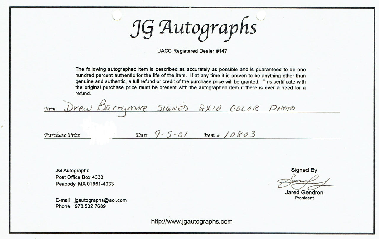 Drew Barrymore – autographman