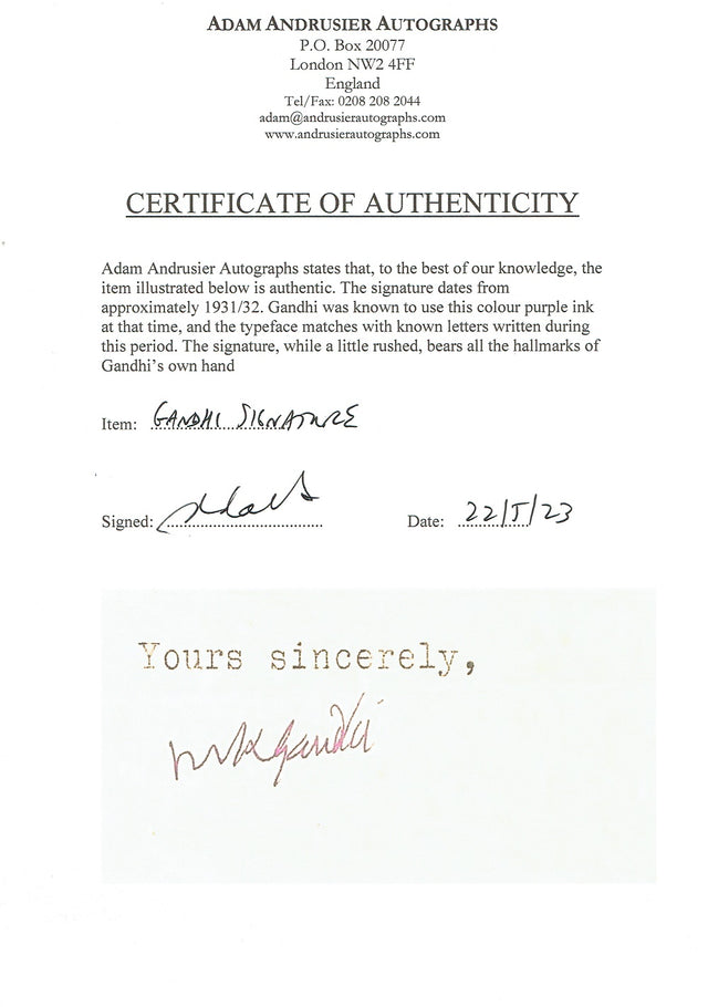 Mahatma Gandhi – autographman