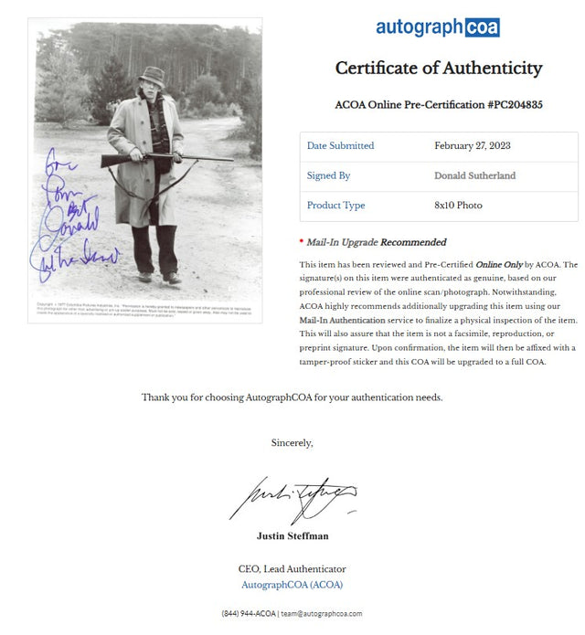 Donald Sutherland – autographman