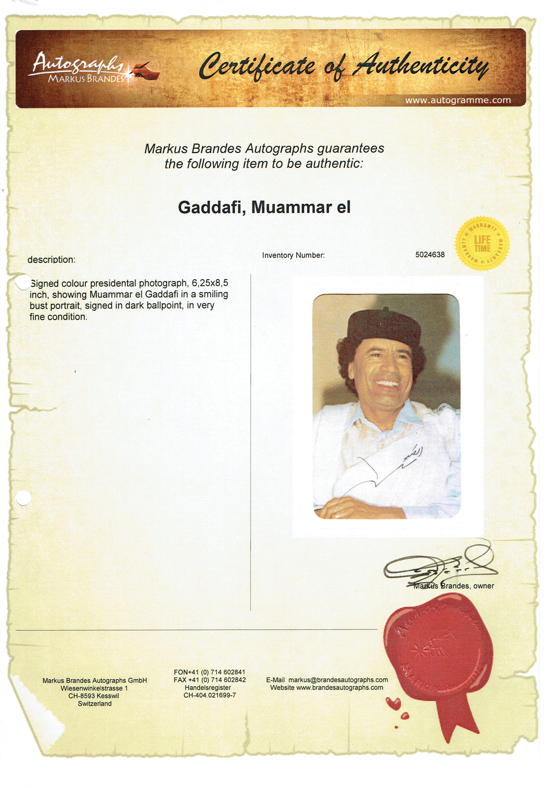 Muammar el Gaddafi – autographman